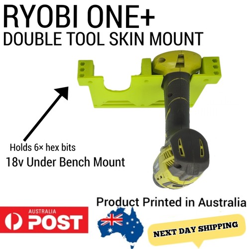 Ryobi ONE+ 18V Tool Holder Dual Under Bench Mount and hex bit holder ...