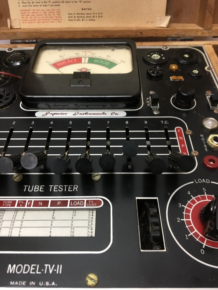 VINTAGE Superior Inst Co. Model TV-11 Vacuum Tube Tester for PARTS | eBay