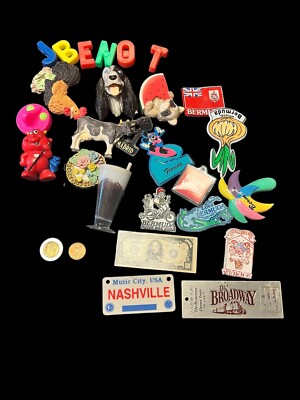 Lot 28 Piece Vintage Fridge / Locker Magnets. Bermuda Nashville Animals ...