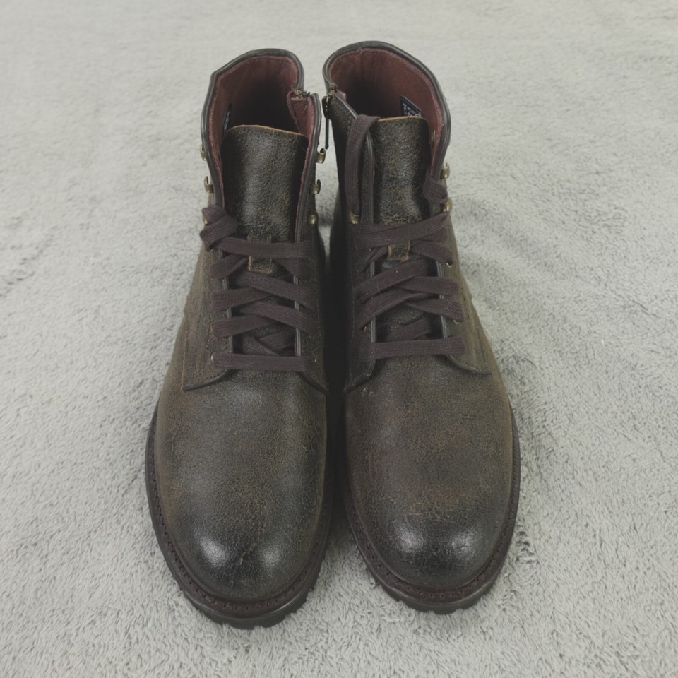 Allen Edmonds Boots Mens 10.5 Brown Higgins Mill Derby Husk Suede Lug ...