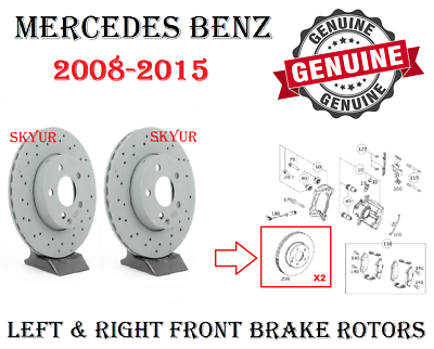Mercedes Front 2 Disc Brake Rotors 295mm For C230 C250 C300 Genuine ...