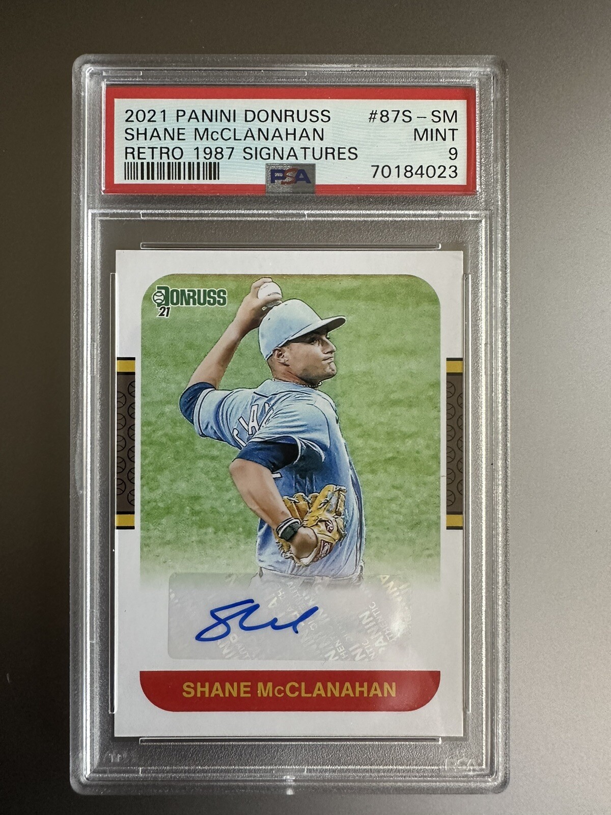 2021 Donruss Retro 1987 Signatures Shane McClanahan AU Auto PSA 9. Pop ...