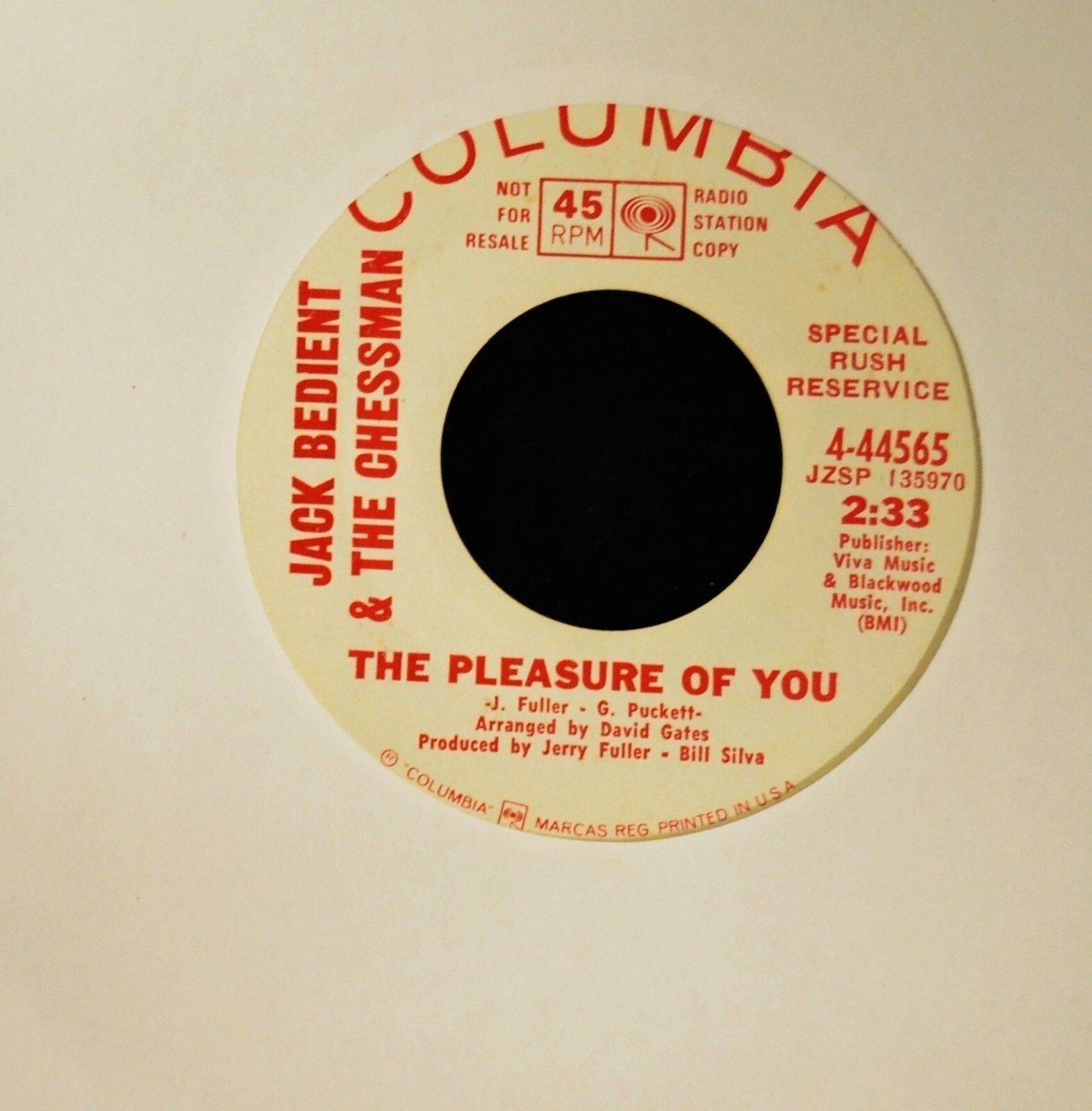 HEAR IT SOUL Jack Bedient & The Chessman Columbia 44565 The Pleasure Of ...