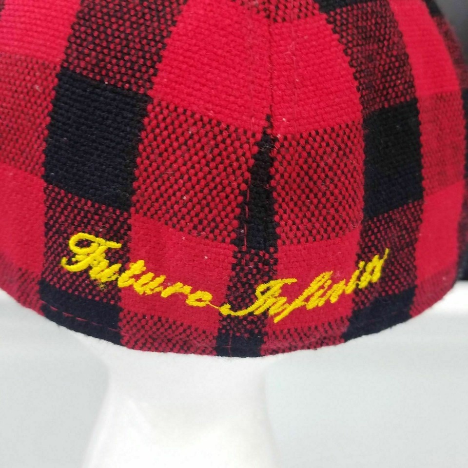 Baseball Cap KB Ethos Red Plaid FI Mens Embroidery Fitted Hat Size XL ...