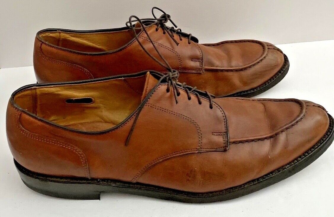 Allen Edmonds Mens Oxford Shoes Size 14 Leather Tan Almond Toe Lace Up ...