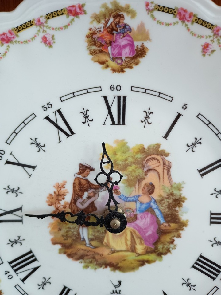 Pretty Limoges Porcelain Wall Clock Courting couple | eBay Australia