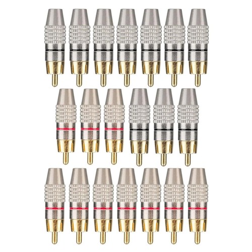 3mm Plug Diameter RCA Male Plug Solderless Video Adapter Connector ...