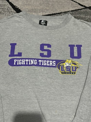 Size 2XL Starter LSU Tigers College Sports Shirt Gray Long Sleeve | eBay