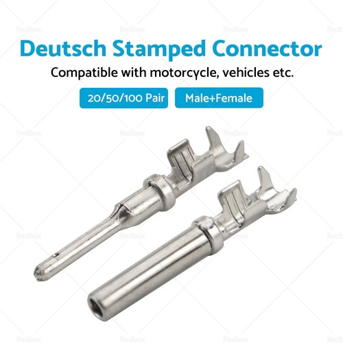 20/50/100 Pair Deutsch Solid Terminal No.16 Stamped Contact Pins Male ...