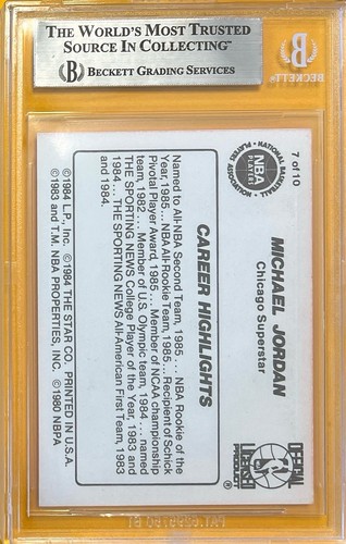 1986 Star Michael Jordan - #7 Michael Jordan Career Highlights - BGS 8. ...