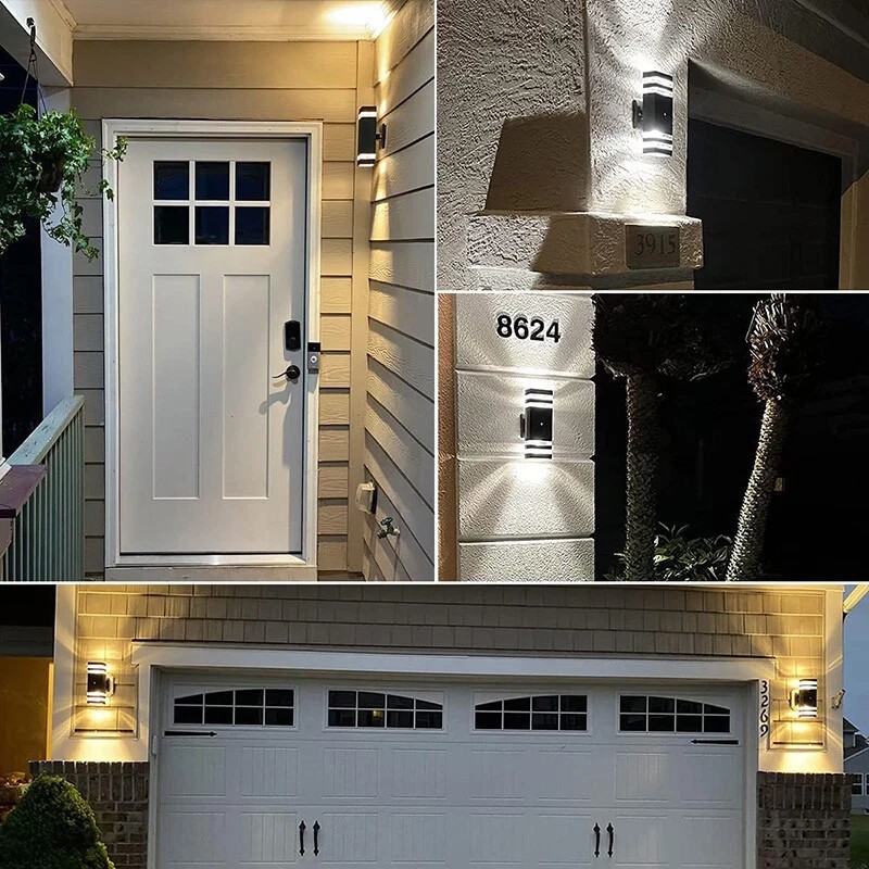 1-6Pcs LED Up Down Wall Light Outdoor Dual Wall Lamp Fixture Dusk to ...