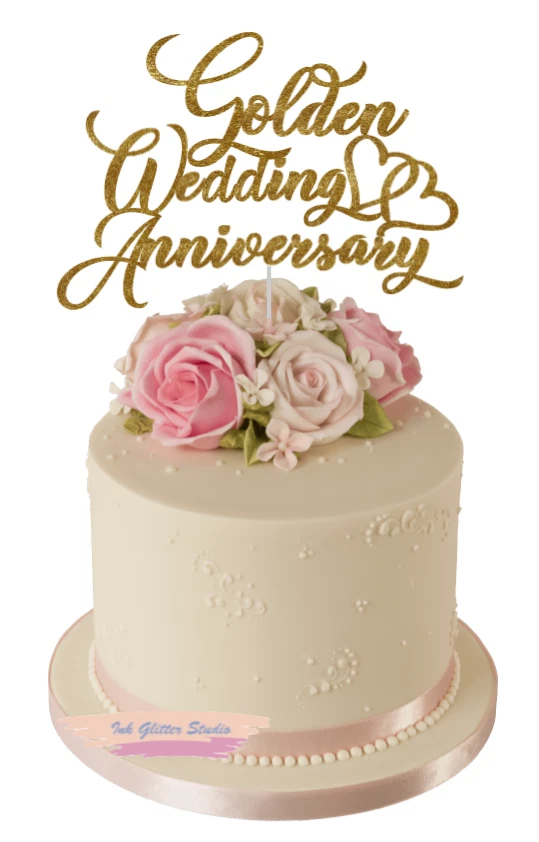 50th Wedding Anniversary Cake Toppers