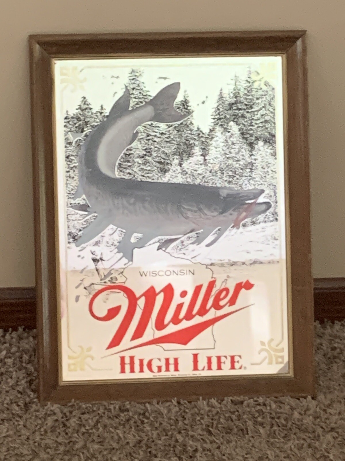 Vintage Miller High Life Sportsman Series Muskie Mirror First Edition ...