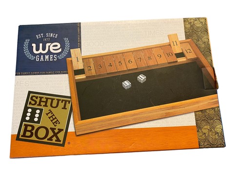 WE Games Dice Board Game, 12 Number Flip Tiles with Natural Wooden Box ...