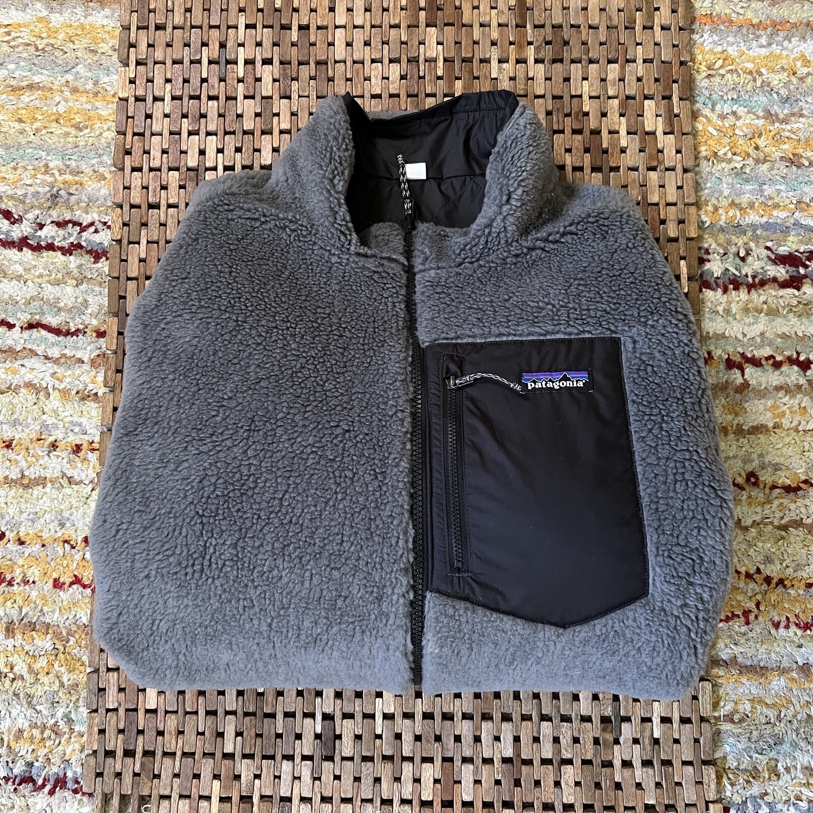 Patagonia Woolyester Reversible Deep Pile Fleece Puff… - Gem