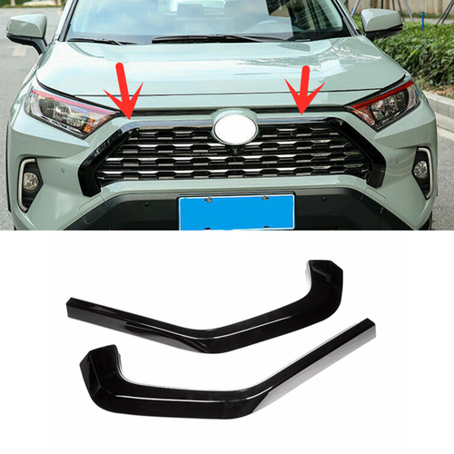 For Toyota RAV4 2019-2024 bright black Front Center Mesh Grille Grill ...