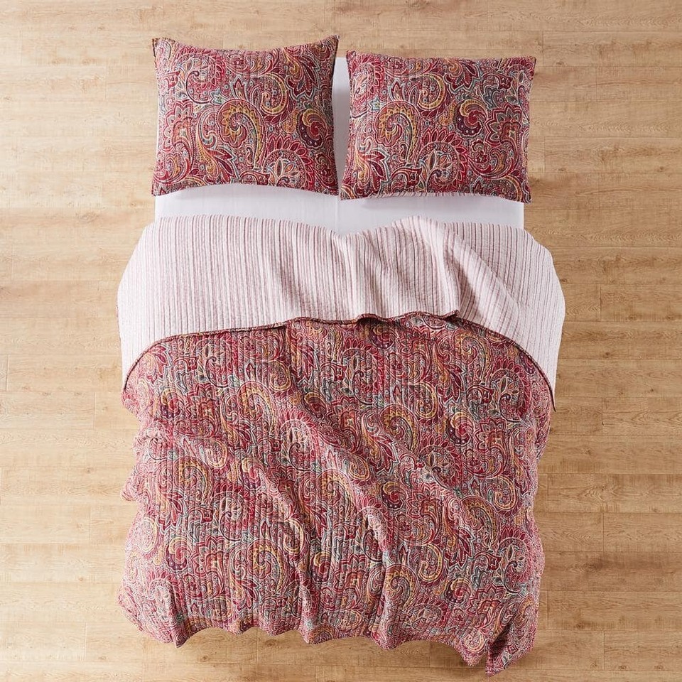 Levtex Home Kimpton Multi-Color Paisley Reversible Cotton King Quilt ...