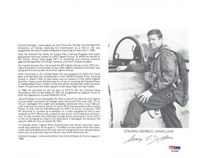 GEORGE JONES SIGNED 8X10 (D) PSA DNA AC42985 KOREAN WAR ACE 6.5V | eBay