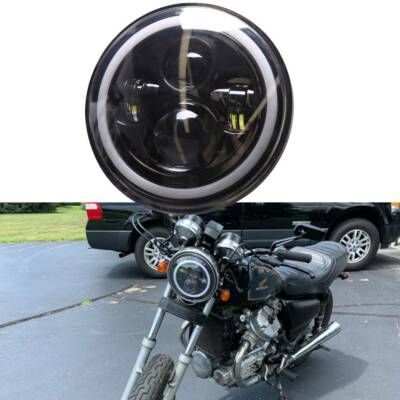 7" LED Projector DRL Headlight For Honda Shadow VT VT1100 VT750 VT600 ...