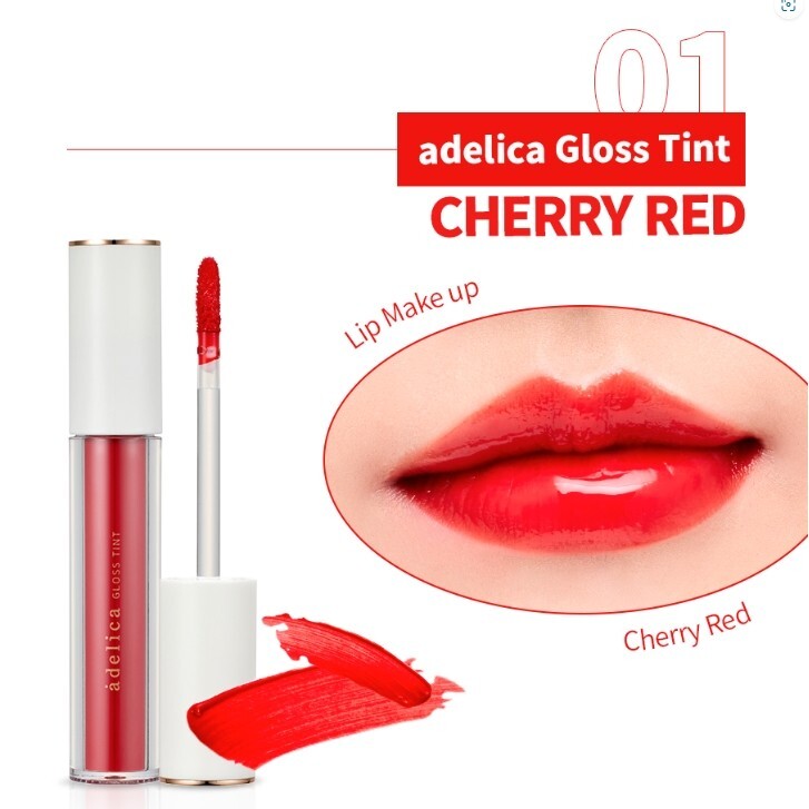 ATOMY Adelica Gloss Tint 4ml #Cherry Red High-adhesive lustrous Coating ...