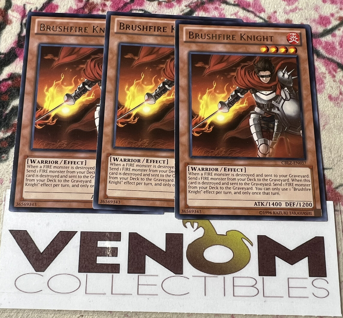 3x (M/NM) - Brushfire Knight - CBLZ-EN037 - Rare - Unlimited YuGiOh | eBay