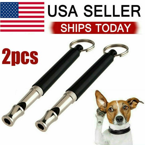 2Pcs Dog Training WHISTLE UltraSonic Obedience Stop Barking Pet Sound ...