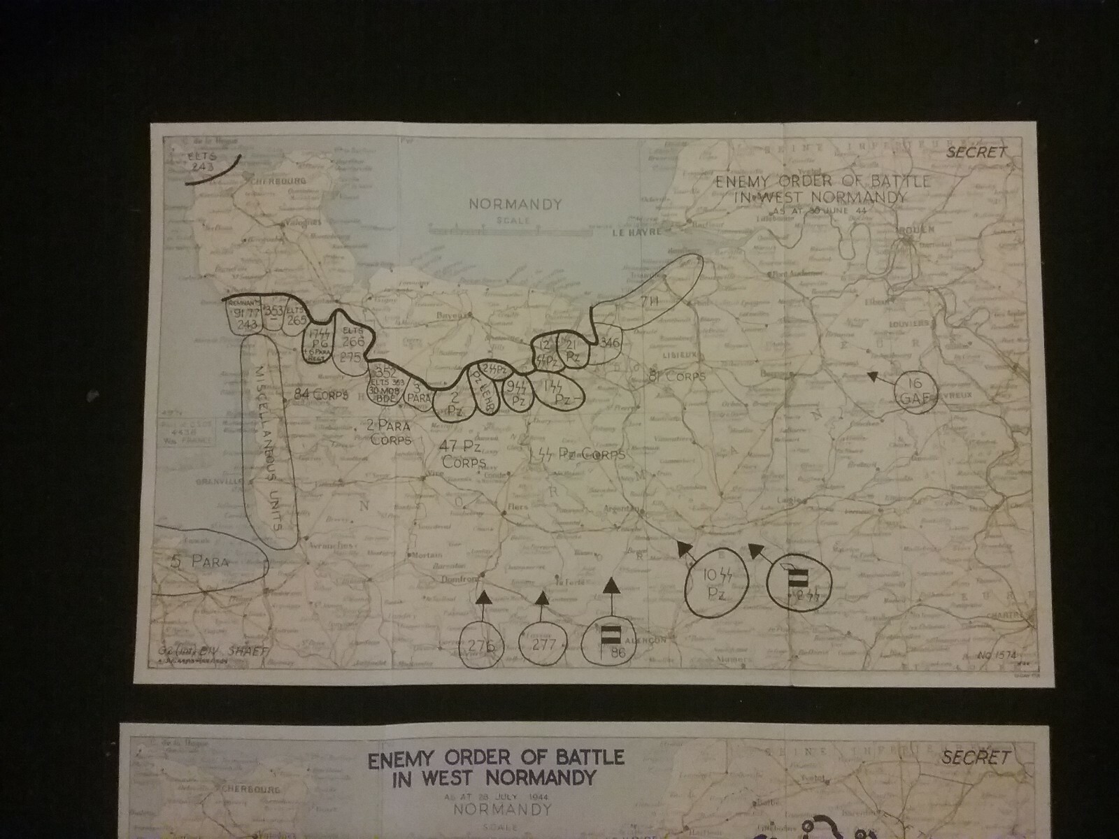1944 WWII SECRET D-DAY : 3 MAPS OF ENEMY | Grelly UK