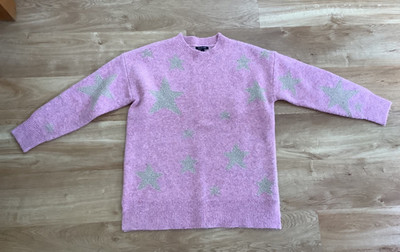Warm jumper long line size 14. Stars. Dusky pink. Perfect.Roman. | eBay UK