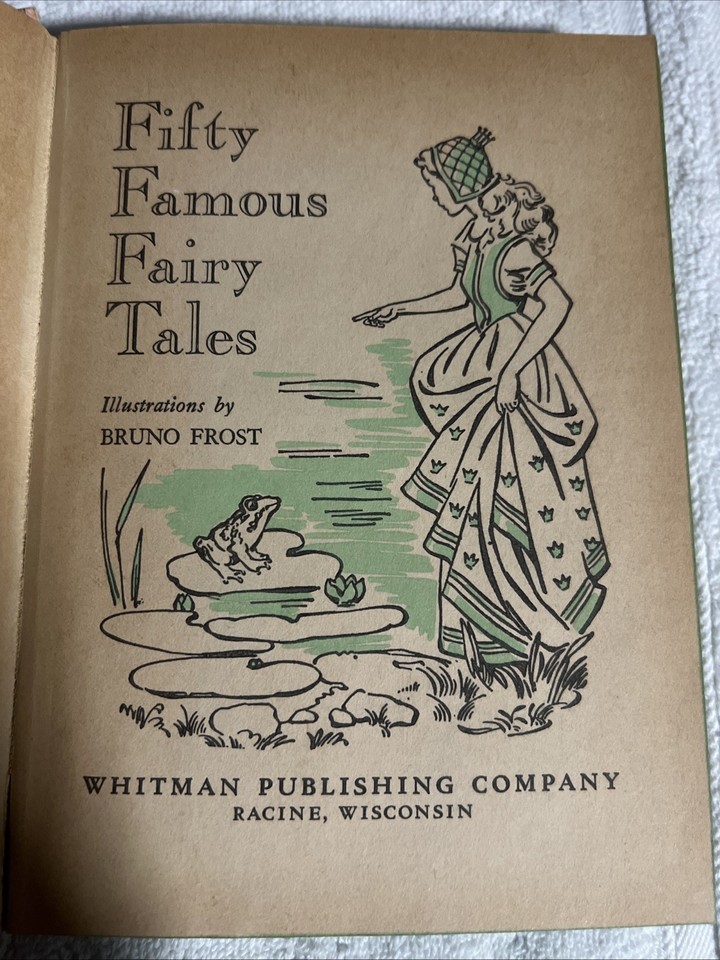 Fifty Famous Fairy Tales Whitman 1954 HC Illustrated Bruno Frost ...