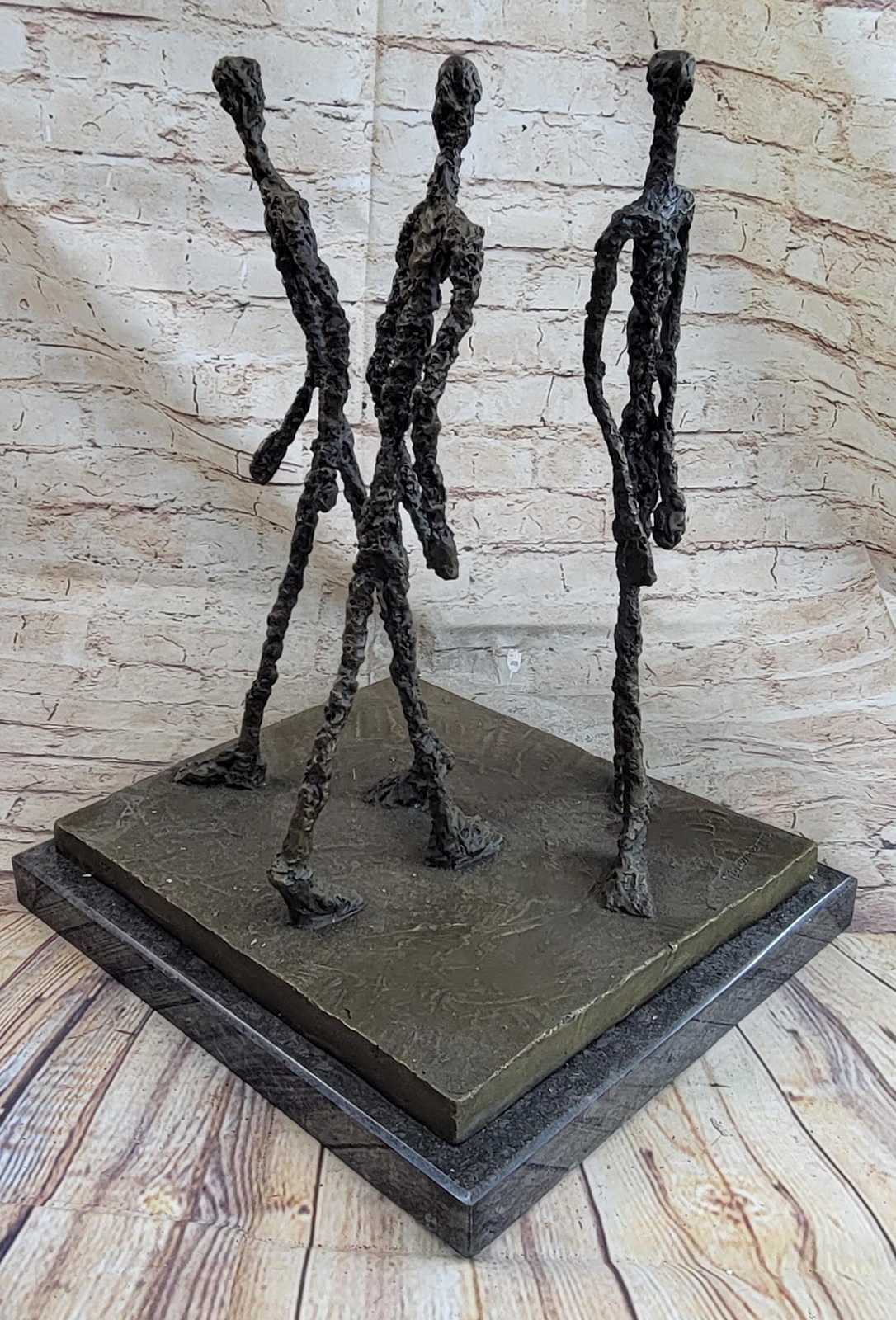 Three Walking Men Surrealist Abstract Stick Figure Man Bronze Sculpture ...