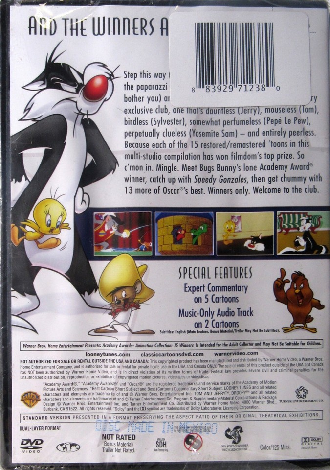 Warner Bros Home Entertainment Academy Award Animation Collection 15 ...