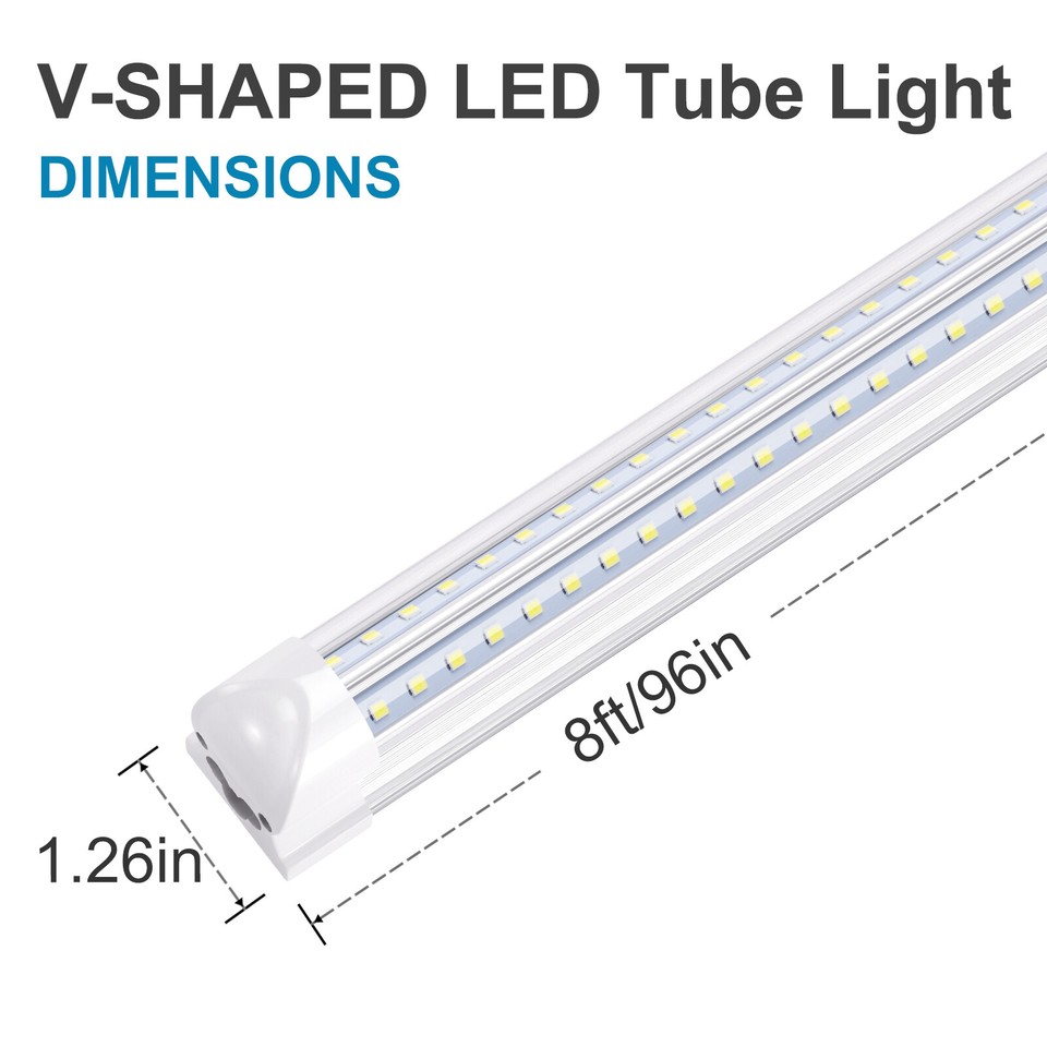 12Pack 8FT Led Shop Light 8 Foot 72W T8 Integrated 8' LED Tube Light ...