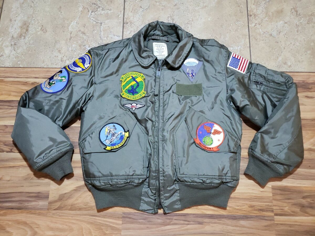 VTG USN Men's Flyer's Jacket CWU-45/P Sz L Green Navy VTG USN Men's Flyer's Jacket CWU-45/P Sz L Green Navy