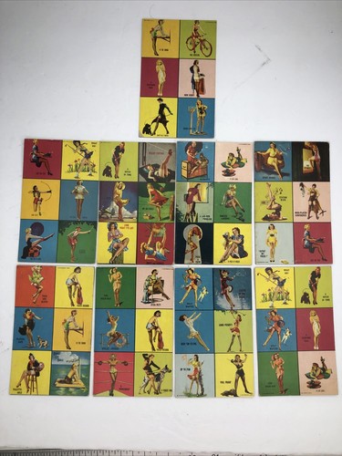 Vintage Lot Of 9 Mutoscope Multiview Double Panel Multi-Image Pin-Up ...