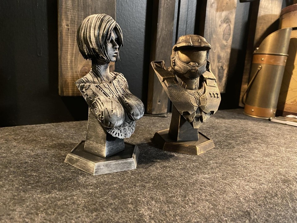 Halo Master Chief And Cortana Statue 6in | eBay