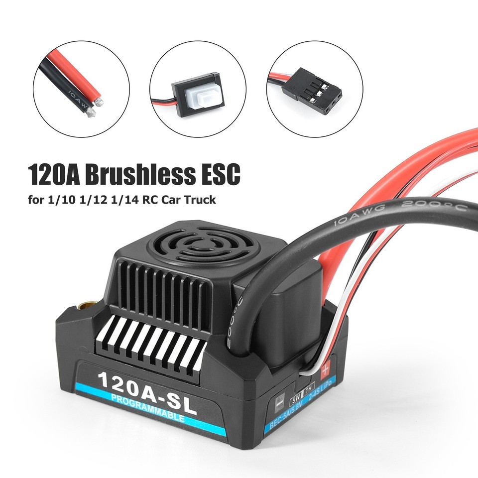 120A Brushless ESC Replacement Electronic Speed Controller for RC Truck ...