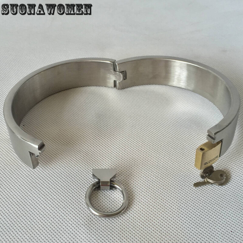 Stainless Steel Neck Collar Lock Adult Collars Fetish Games Restraints ...