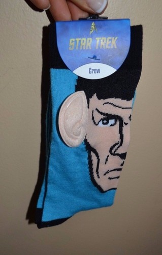 Star Trek 3-D Spock Socks Officially Licensed Mens Crew Sock Size10-13 ...