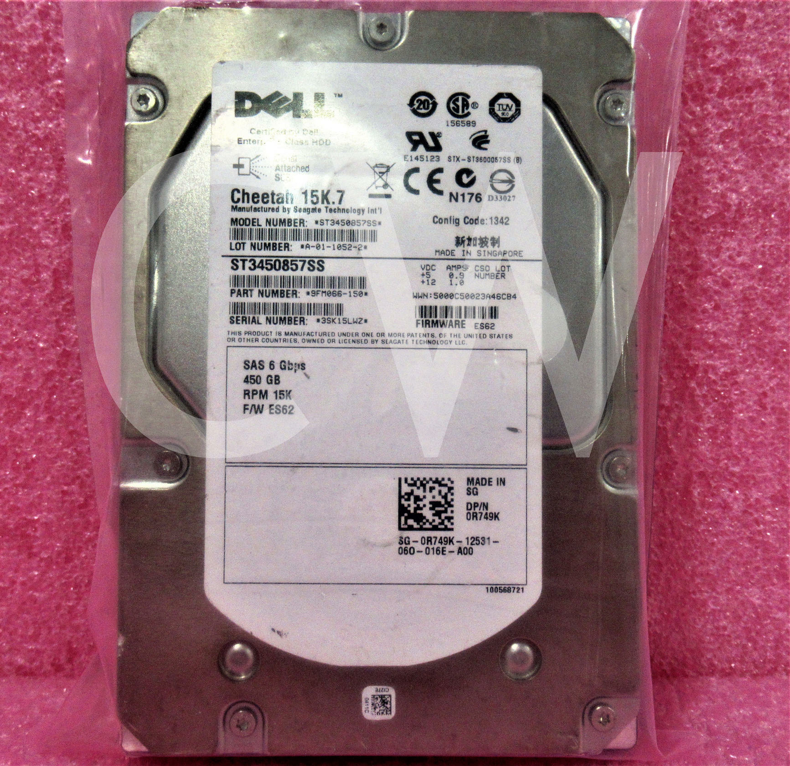Dell CHEETAH R749K ST3450857SS 450GB 15K RPM 6Gb/s 3.5"SAS SERVER HDD ...