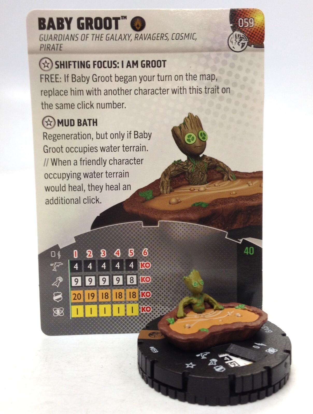 Heroclix Marvel Studios Next Phase set Baby Groot #059 Chase figure w ...