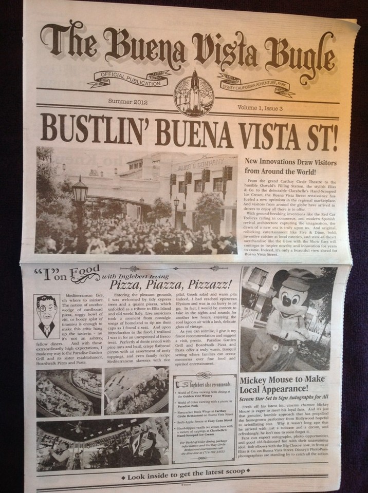 NEW Disney California Adventure "The Buena Vista Bugle" Summer, Vol. 1 ...