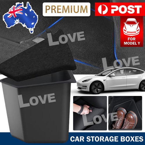 Tesla Model Y Car Rear Trunk Storage Box Trunk Organizer Side Packets ...