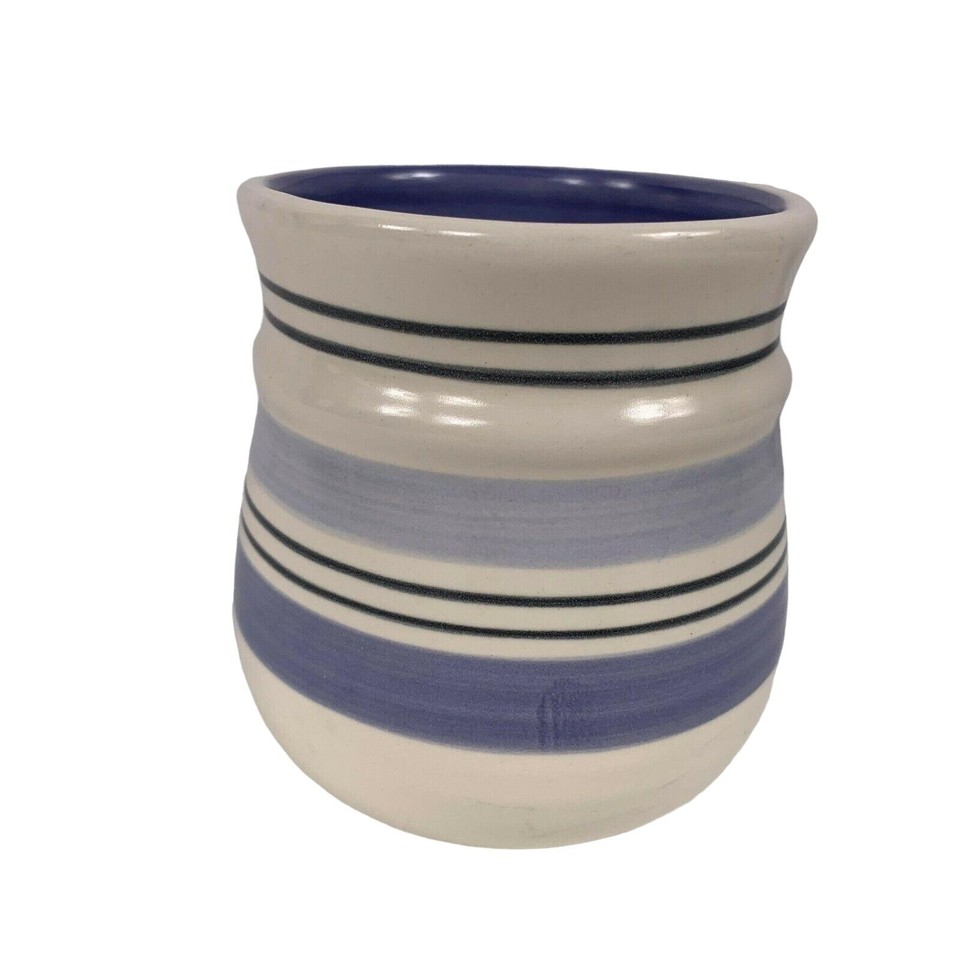 Pfaltzgraff Rio Coffee Mug Blue Bands Stripes 14 Oz Handpainted | eBay