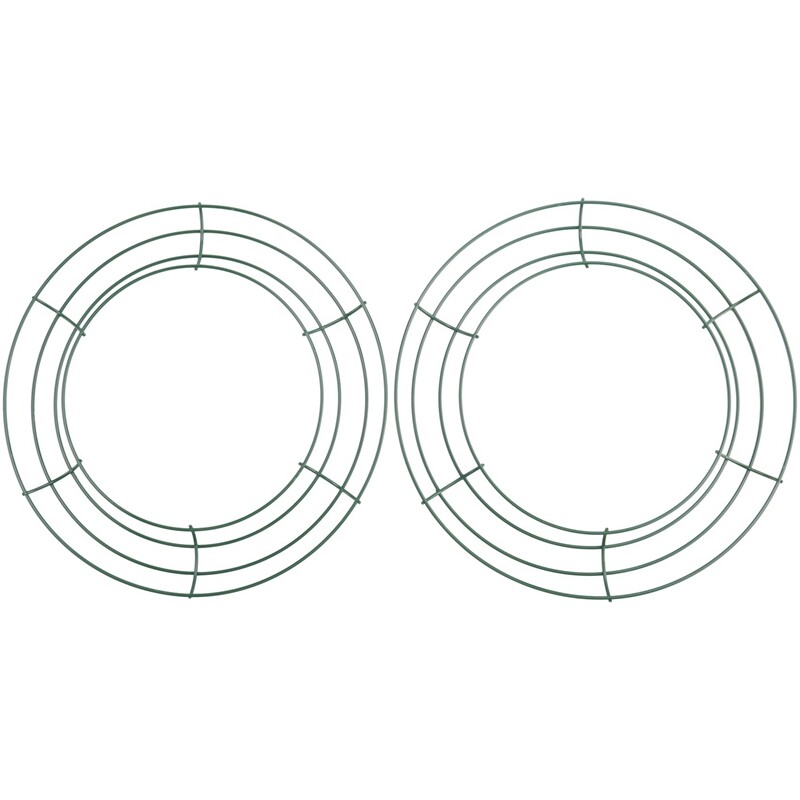 18 Pieces Dark Green Wire Wreath Rings Wire Wreath Frame for Christmas ...