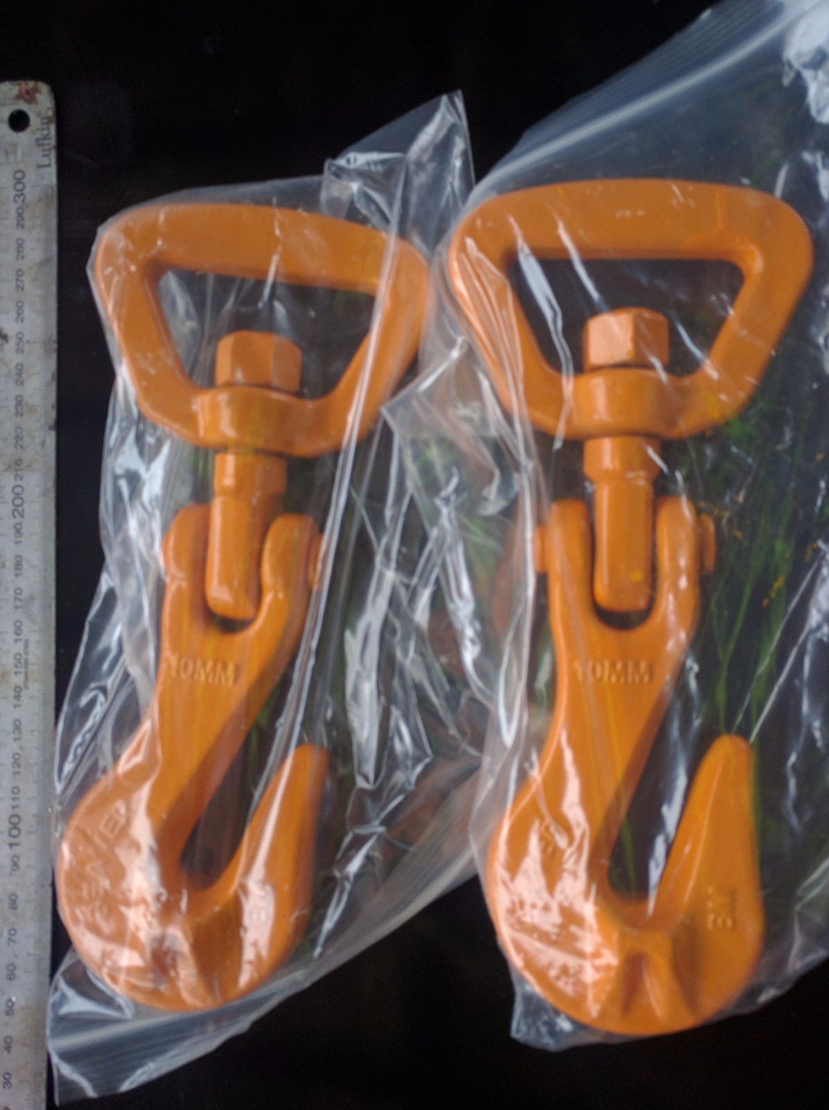 2x 10mm G70 winged Grab shortening hook LC 6000KG swivel link for strap ...