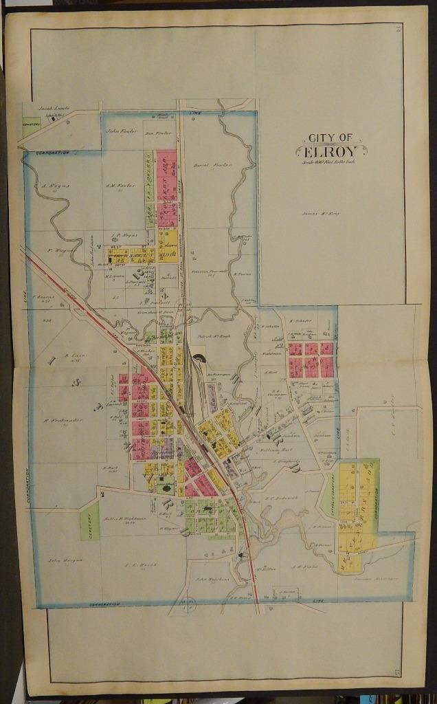 Wisconsin Juneau County Map Elroy 1898 Dbl Pg Dbl Side Y10#80 | eBay
