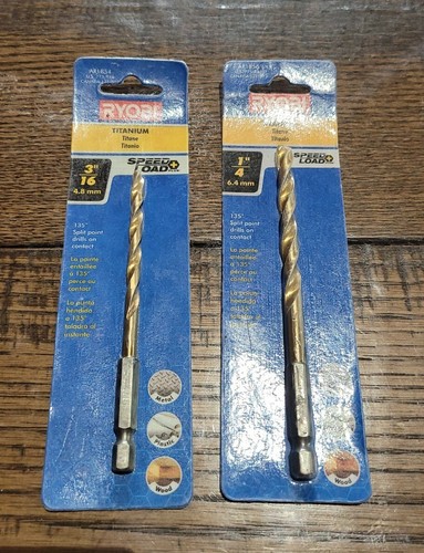 Ryobi Titanium Drill Bit Lot 3/16 In And 1/4 Inch Speed Load Plus | eBay