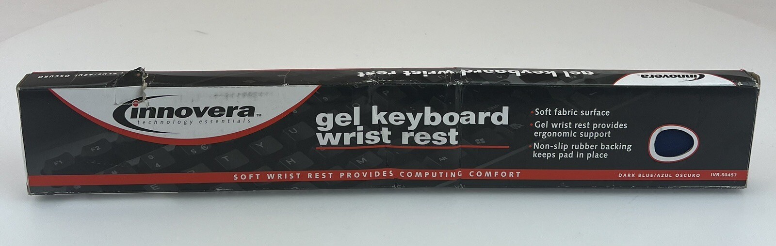 Innovera Fabric-Covered Gel Keyboard Wrist Rest 19 x 2.87 Blue IVR50457 ...