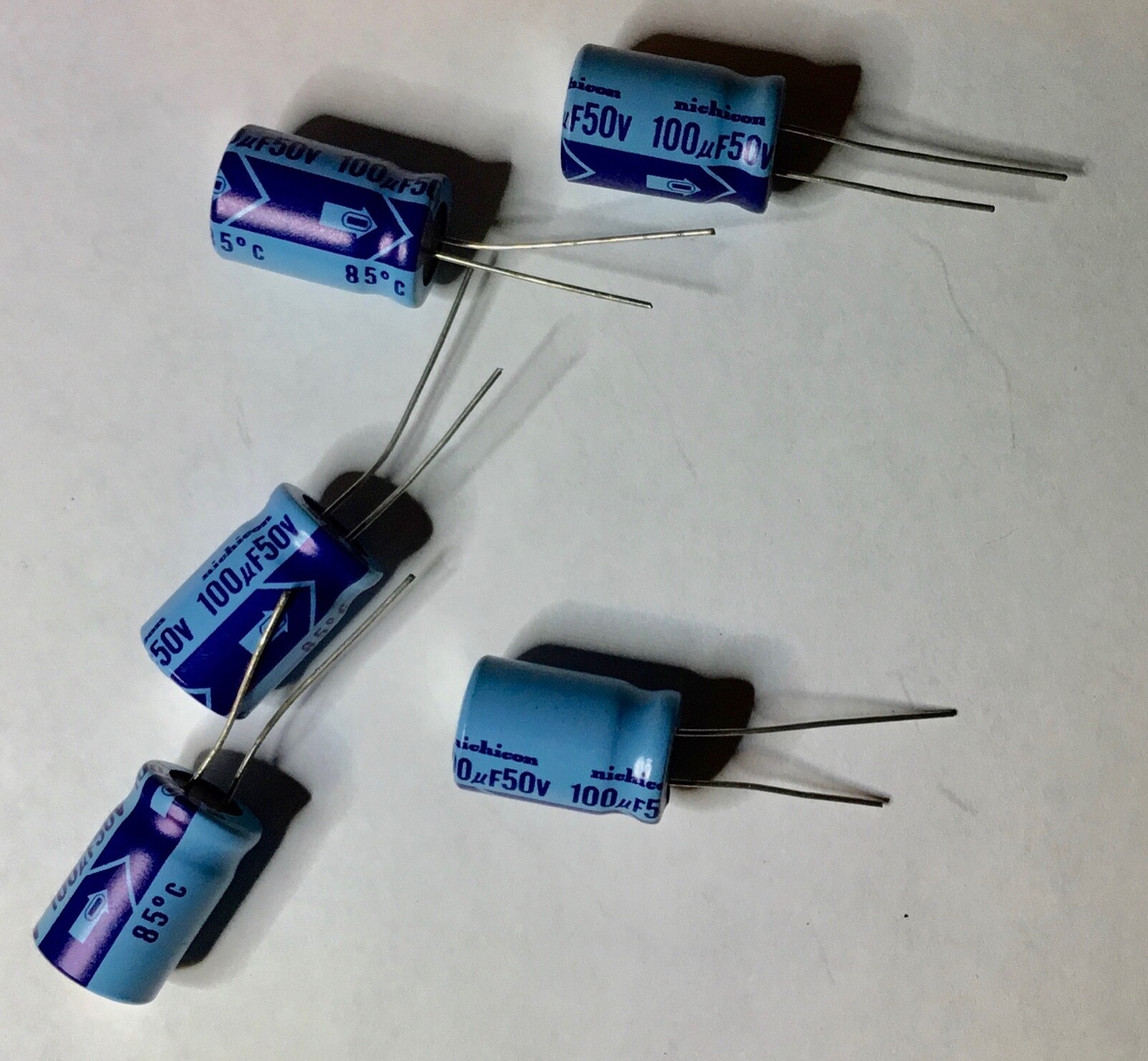 100 uF, 50V Aluminum Electrolytic Capacitor, Nichicon 50ULA100B-T, Lot ...