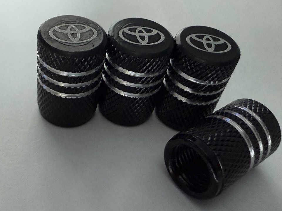 4x Toyota Tire Valve Stem Caps For Car Truck Universal Fitting Black ...
